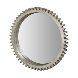 Cog Grey Solid Wood Frame Round Mirror - 44" x 44" - Bed Bath & Beyond ...