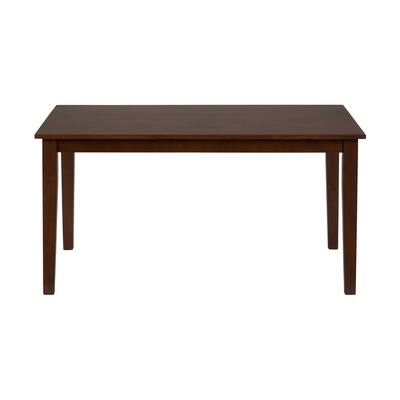 Wooden Rectangular Dining Table, Dark Caramel Brown - Overstock - 24230255
