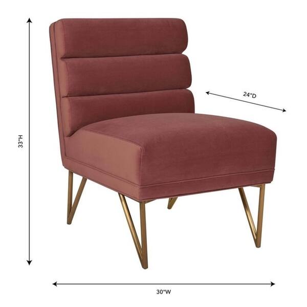 Kelly Salmon Velvet Chair - Bed Bath & Beyond - 24238923