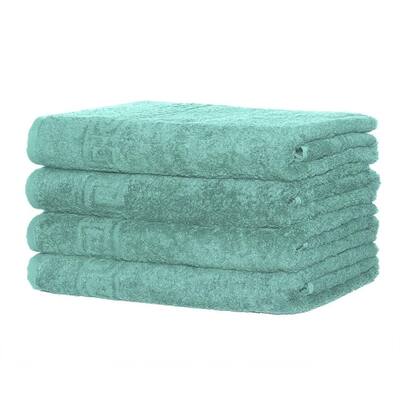 Solid Turquoise 4 piece 100% Cotton Hand Towel - Overstock - 24250923
