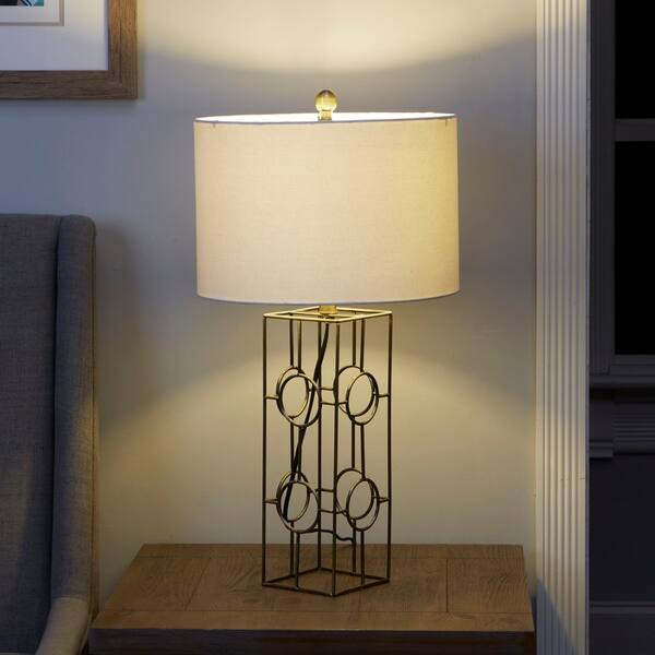 Fairmont Metal Frame Table Lamp with Double Target Detail - Antique Brass - Bed Bath & Beyond ...