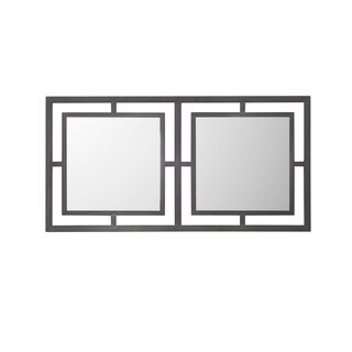 Beth Rectangular Stacked Square Mirrors with Metal Cutout Frames - Gun ...