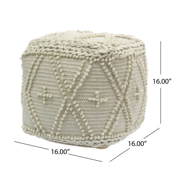 Fossa Handcrafted Boho Cube Pouf by Christopher Knight Home - Bed Bath ...