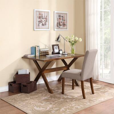 Dorel Living Taupe Linen Parsons Chairs 2 Pack - Overstock - 24266003