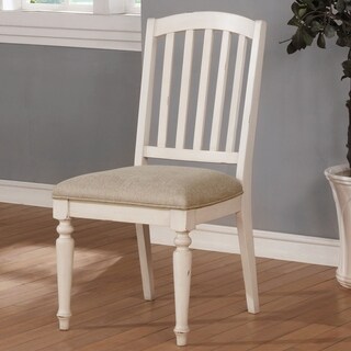 Furniture of America Dazy Rustic White Dining Chairs (Set of 2) - Bed ...