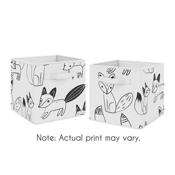 Sweet Jojo Designs Black and White Fox Collection Storage Bins (Set of ...