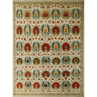 Noori Rug Aria Fine Chobi Ember Ivory/Orange Rug - 9'1" x 12'3" - Bed ...