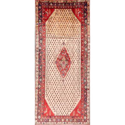 Koliaei Hamedan Persian Geometric Hand Made Rug - 11'1" x 4'10" - 11'1 ...