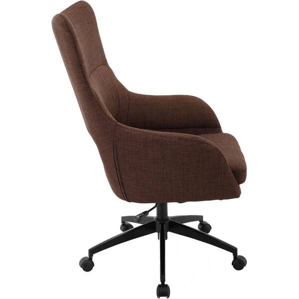 Hanover Carlton Wingback Office Chair in Chocolate Brown with ...