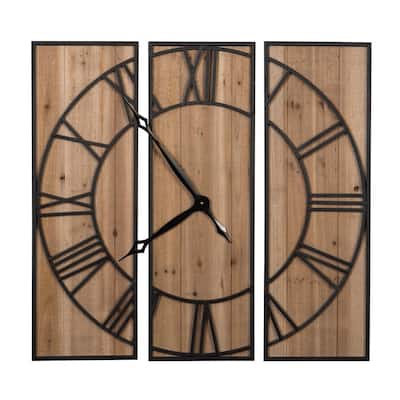 3 Panel Wall Clock - Overstock - 25321998
