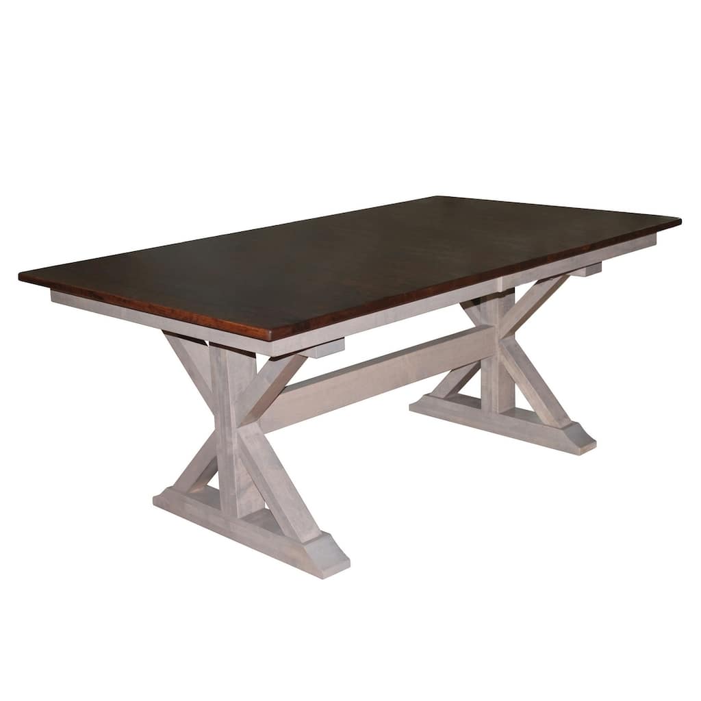 X-Base Double Pedestal 6 Foot Dining Table w/Two 18" Butterfly Leaf ...
