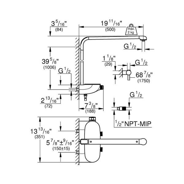 Grohe Rainshower Wall-Mounted Shower System in StarLight Chrome - Bed ...