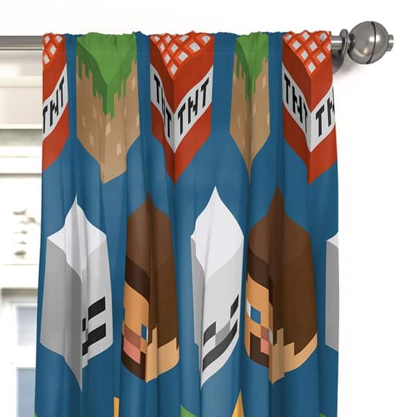 Mojang Minecraft Isometric Characters 63" Decorative Drapes Set - Bed ...