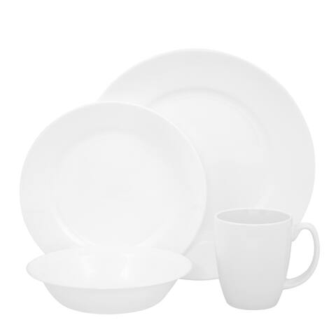 Corelle Vive 16-Pc Set, Service for 4 (Dazzling White) - Overstock ...