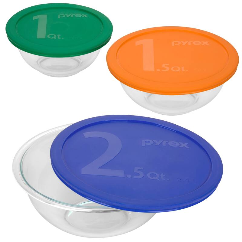 Pyrex Smart Essentials 6-Pc Mixing Bowl Set - Overstock - 25430266
