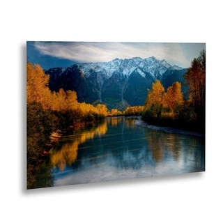 Pierre Leclerc 'Autumn River' Floating Brushed Aluminum Art - Bed Bath ...