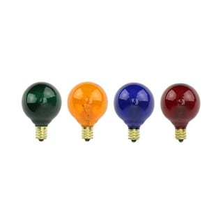 Pack of 4 Transparent Multi-Color G40 Globe Christmas Replacement Bulbs ...