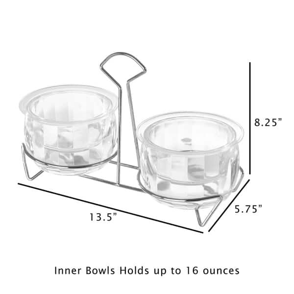 Cold Dip Bowls-2 Chilled Serving Containers with Ice Chambers and ...