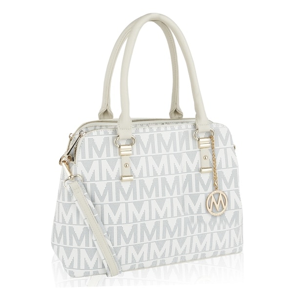 MKF Collection Moda M Signature Satchel Bag in Beige by Mia K. Farrow ...