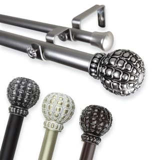InStyleDesign Gradient 1 inch Diameter Adjustable Double Curtain Rod ...