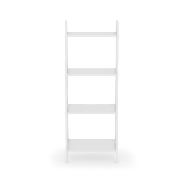 Porch & Den Warnock White Wood 4-tier Storage Display Ladder Shelf - Bed Bath & Beyond - 25449049