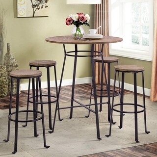 Harper & Bright Designs 42-inch Height Round Bar Table Retro Dining ...