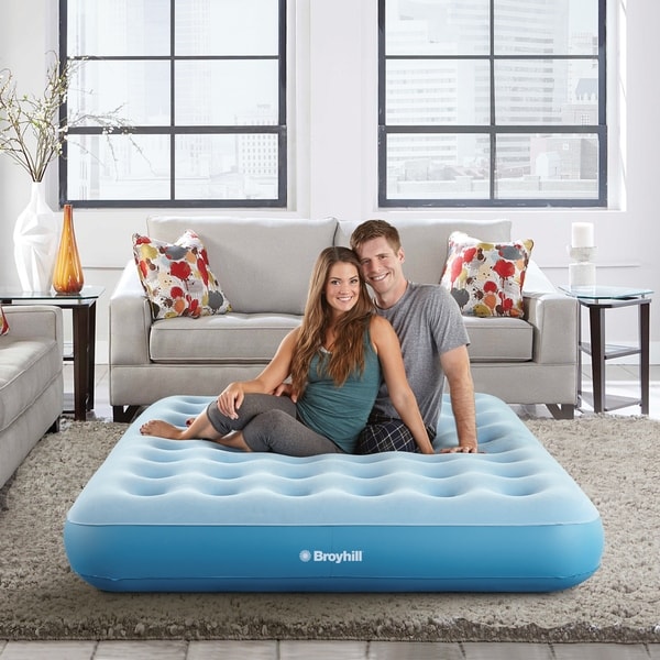 Broyhill 10 inch Sleep Express Waterproof Air Mattress with Pump Blue Queen