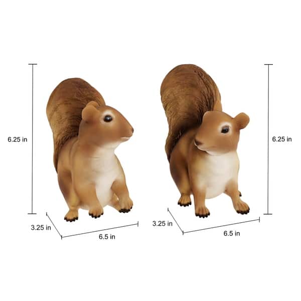 Squirrel Statues-Resin Animal Figurines by Pure Garden (Set of 2) - Bed ...