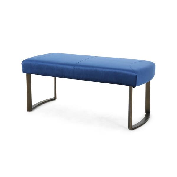 Bestwick Modern Velvet Bench with Brushed Brass Metal Legs by ...