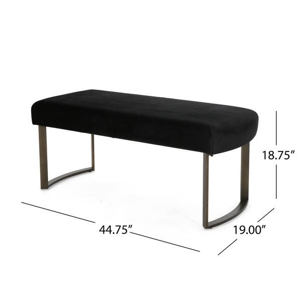 Bestwick Modern Velvet Bench with Brushed Brass Metal Legs by ...
