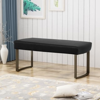 Bestwick Modern Velvet Bench with Brushed Brass Metal Legs by ...