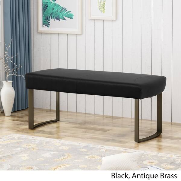 Bestwick Modern Velvet Bench with Brushed Brass Metal Legs by ...