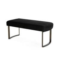 Bestwick Modern Velvet Bench with Brushed Brass Metal Legs by ...