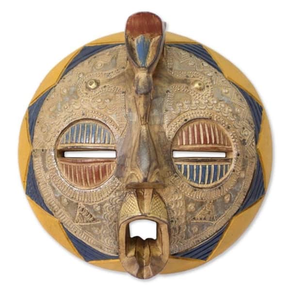 Handmade Adeiso Legacy Africa Wood Mask (Ghana) - 13" H x 13" W x 5" D ...