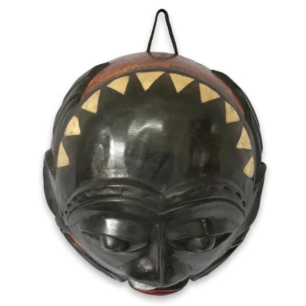 Handmade Chieftain African Calabash Mask (Ghana) - Bed Bath & Beyond ...