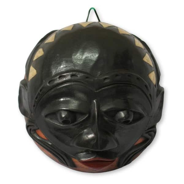 Handmade Chieftain African Calabash Mask (Ghana) - Bed Bath & Beyond ...