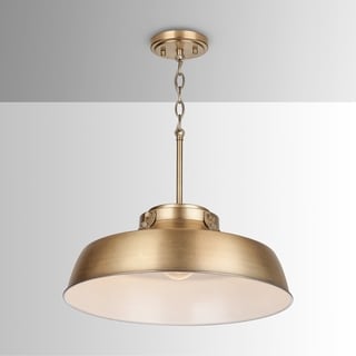 1-light Aged Brass Pendant Fixture - Aged Brass - Aged Brass - Bed Bath ...