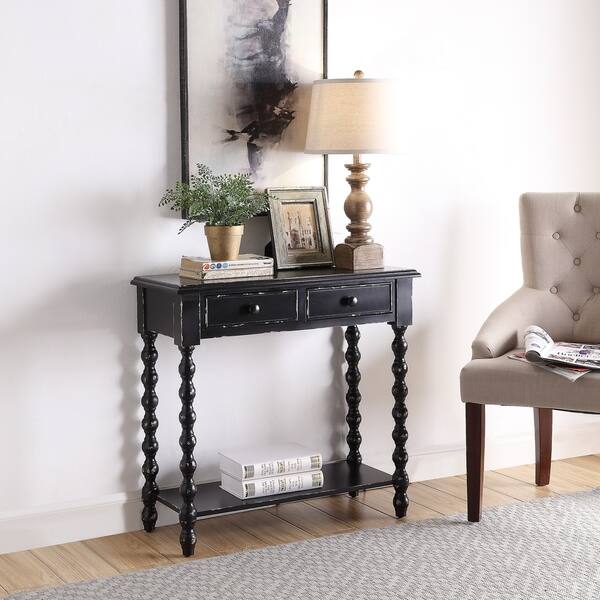 2-drawer Beaded Legs End Table - 32"H x 30.5"W x 14"D - Bed Bath ...