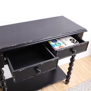 2-drawer Beaded Legs End Table - 32"H x 30.5"W x 14"D - Bed Bath ...