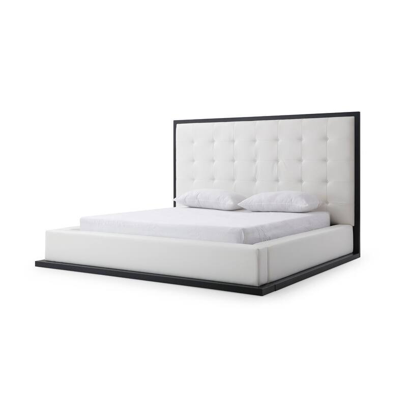 Modrest Beth Modern Wenge & White Leatherette Bed - Overstock - 25583328