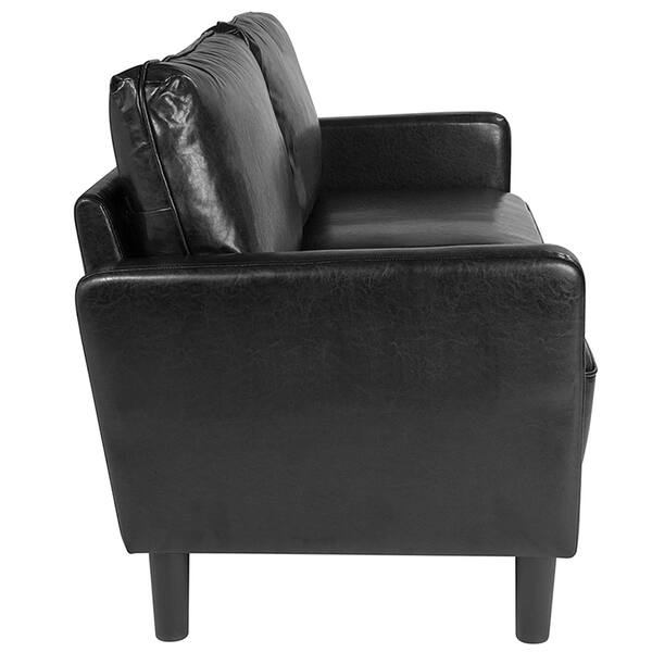 Springfield Modern Black Leather Sofa - Bed Bath & Beyond - 25595731