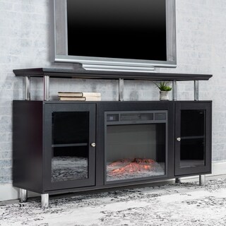 Home Source Felix Black TV Stand with Electric Fireplace - 60.0 In. X ...