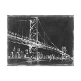 Ethan Harper 'Suspension Bridge Blueprint Iii' Canvas Art - Bed Bath ...