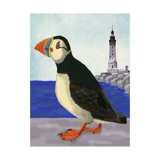 Fab Funky 'Puffin On The Quay' Canvas Art - Bed Bath & Beyond - 25619729