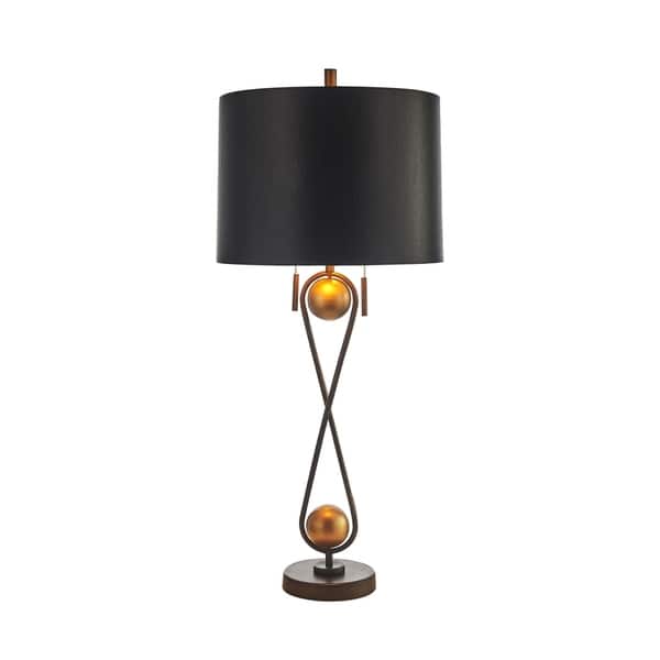 Metal Infinity Table Lamp Black Shade Bronze/Black, 33" - Bed Bath ...