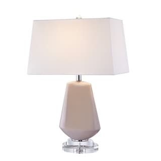Glass Diamond Shape Table Lamp, Cream, 26" - Bed Bath & Beyond - 25623505