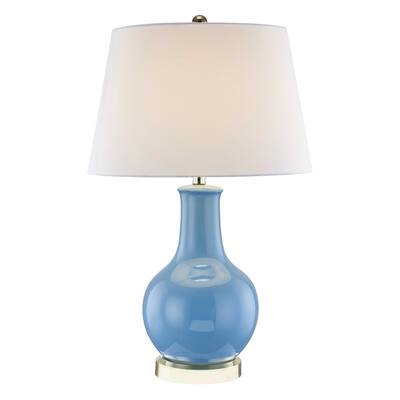 Ceramic Table Lamp, Light blue, 28" - Overstock - 25623670