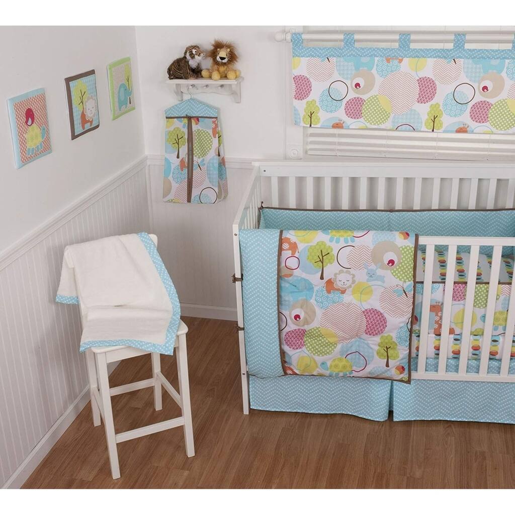 Sumersault 4 Piece Crib Set, Sweet Petite Animals - Overstock - 25638247