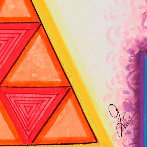 Handmade Bhauma Mangala Yantra Painting (India) - Pink - Bed Bath ...