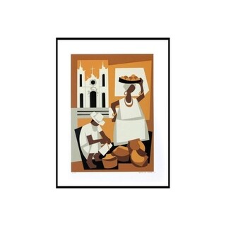 Handmade Bahia Cultural Cubist Painting (Brazil) - Earthtone - Bed Bath ...